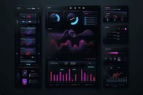 premium photo dark neumorphic user interface elements with neon