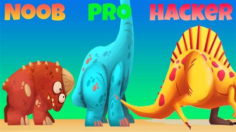 Dino Bash NOOB Vs PRO Vs HACKER Elephant Spino Brachio YouTube