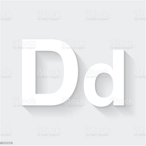 문자 D 대문자 및 소문자 빈 배경에 긴 그림자아이콘 플랫 디자인 3차원 형태에 대한 스톡 벡터 아트 및 기타 이미지 3차원