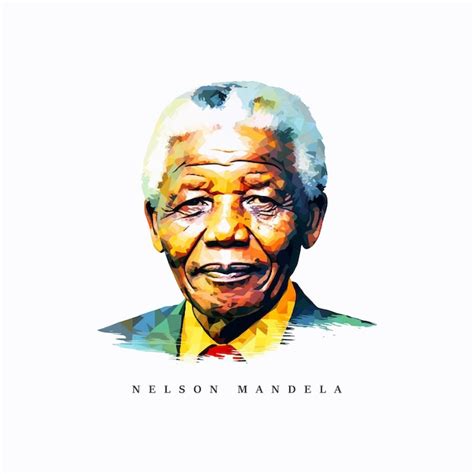 Portrait Of Nelson Mandela Vector Illustration Premium Ai Generated