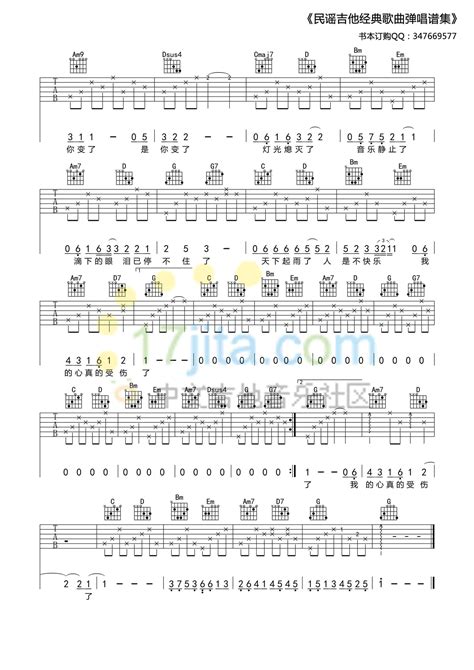 我真的受伤了吉他谱 张学友 G调吉他弹唱谱 琴谱网