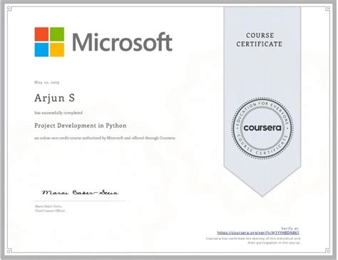 Microsoft Coursera Pythondeveloper Lifelonglearning