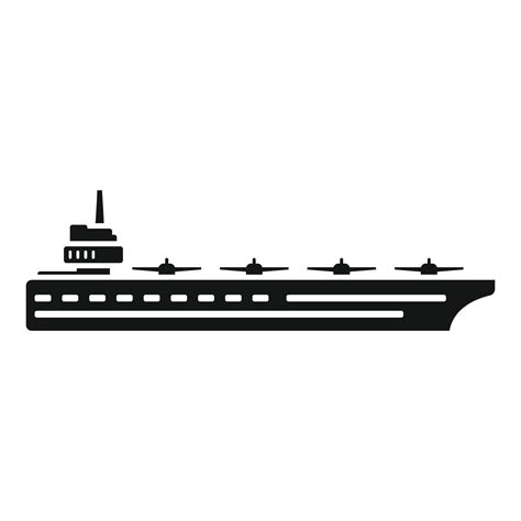 War Aircraft Carrier Icon Simple Vector Navy Ship 15093049 Vector Art