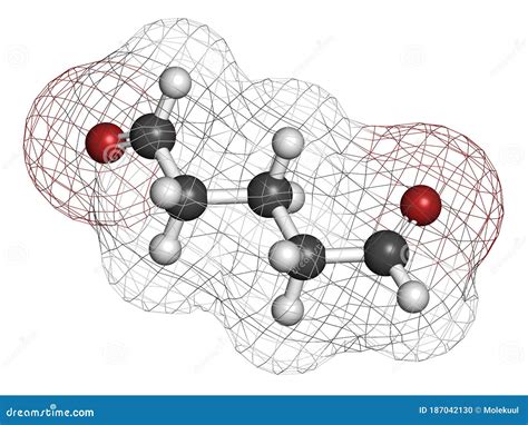 Glutaraldehyde Molecule Molecular Structures Disinfectant 3d Model