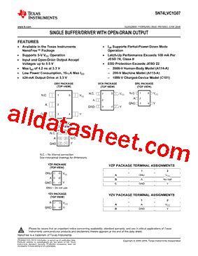 SN74LVC1G07DRYR Datasheet PDF Texas Instruments
