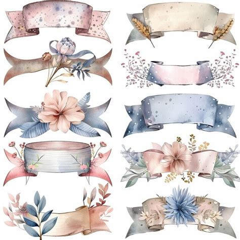 Premium Vector Boho Ribbon Label Set Illustration And Clipart By Nic
