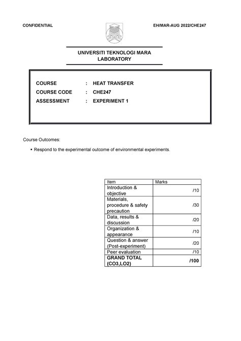 LAB Report CHE247 HE Counter CONFIDENTIAL EH MAR AUG 2022 CHE UNIVERSITI TEKNOLOGI MARA