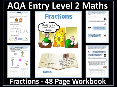 Aqa Entry Level 2 Maths Fractions Inspire And Educate By Krazikas
