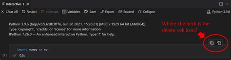 Delete Cell Icon Jupyter Notebook Is Gone In Vs Code 1740 · Issue