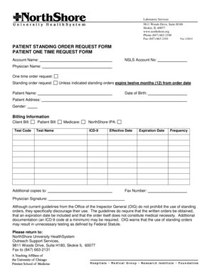 Standing Order Request Form Fill And Sign Printable Template Online