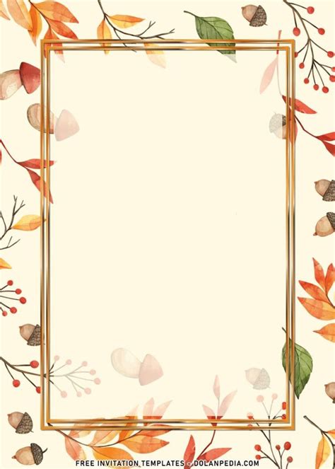 11 Beautiful Autumn Leaves Border Birthday Invitation Templates Dolanpedia Autumn Leaves