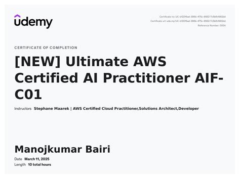 Aws Artificialintelligence Machinelearning Ai Awscertified… Manojkumar Bairi