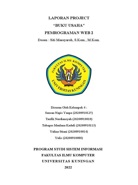 laporan project praktikum pemrograman web 2 kelompok 4 pdf