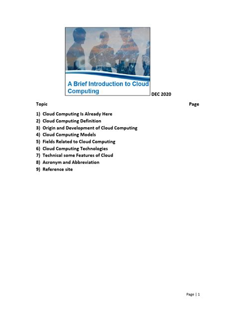 Cloud Computing Basic Brief Introduction Up Dec2020 Pdf
