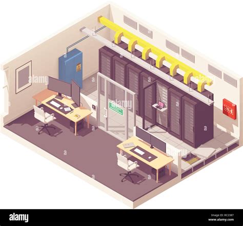 Vector Isometric Data Center Interior Stock Vector Image And Art Alamy