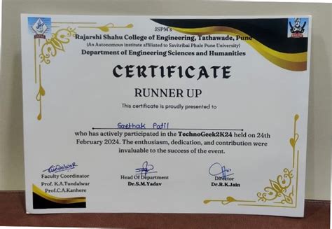 sarthak patil on linkedin achievement recognition runnerup gratitude