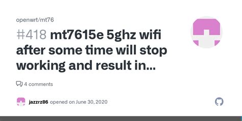 mt7615e 5ghz wifi after some time will stop working and result in
