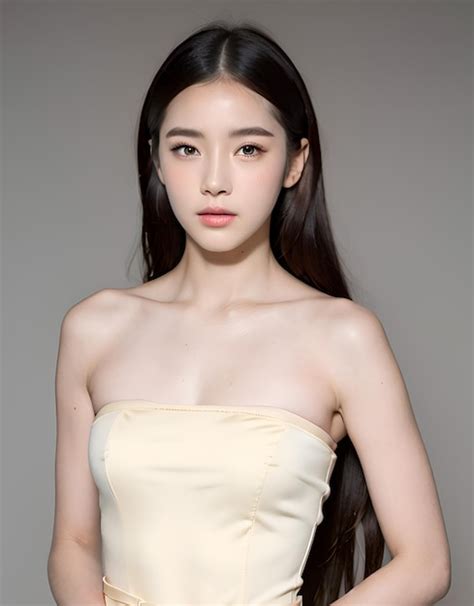 Premium Photo Attractive Beautiful Asian Girl Bare Shoulder Photo