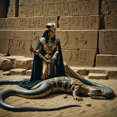 Mort De Cléopâtre Magnifique Reine Egyptienne Un Serpent La Mord Au