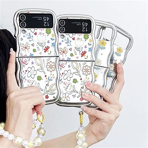 갤럭시 Z플립 5 4 3 지플립 제트플립 구슬 손목 스트랩 핑거탭 플라워 실버 웨이브 젤리 홈플러스 택배배송