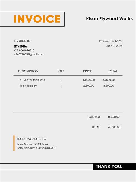 Kisan Plywood Works Invoice Pdf