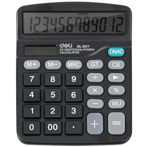 得力837桌面型计算器商务办公型计算器黑色 017kg个虎窝淘
