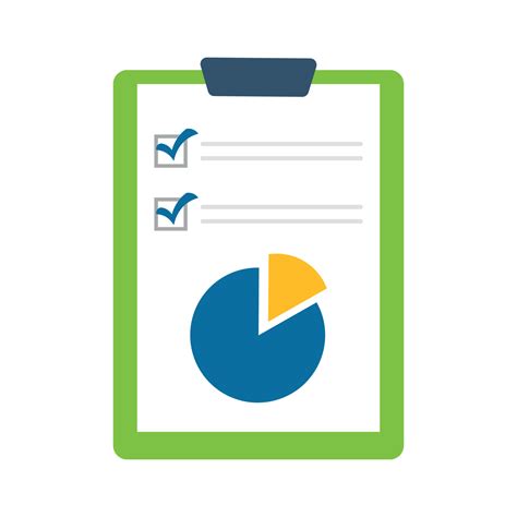 Document With Pie Chart And Checkboxes 23832025 Vector Art At Vecteezy