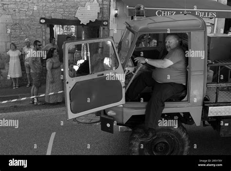 Old Fire Engine At The Bastille Day Celebrations Salviac Lot