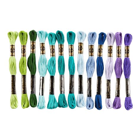 Dmc Color Essentials Floss Bundle Cool 13 Pack Spellbinders Paper Arts