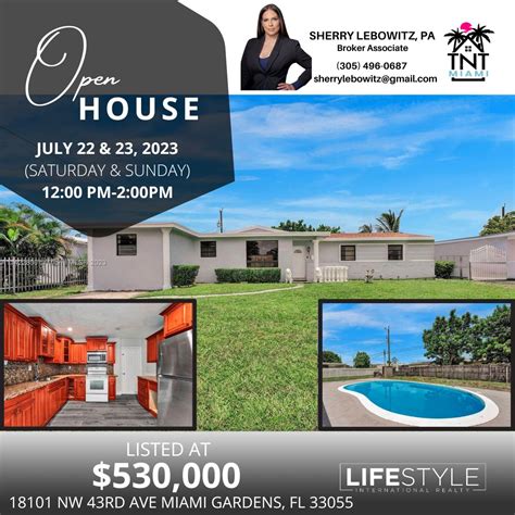Sherry Lebowitz On Linkedin Open House Schedule Location 18101 Nw 43rd Ave Miami Gardens Fl