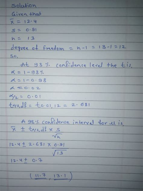 Construct The Indicated Confidence Interval For The Population Mean μ
