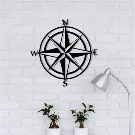 Compass Metal Sign Nautical Compass Navigation Decor North South
