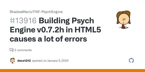 Building Psych Engine V072h In Html5 Causes A Lot Of Errors · Issue