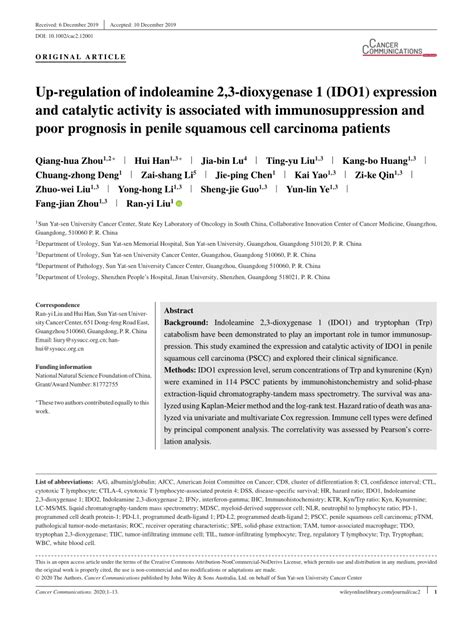 Pdf Up‐regulation Of Indoleamine 23‐dioxygenase 1 Ido1 Expression