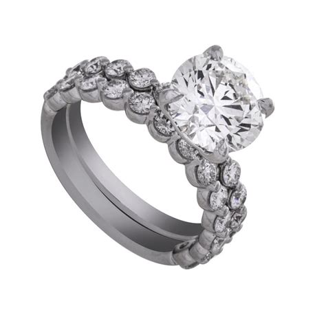 Kesslers 4ct T W Round Cut Newborn Lab Created Diamond Wedding Set In