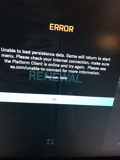 unable to load persistence data getting this error every time i try