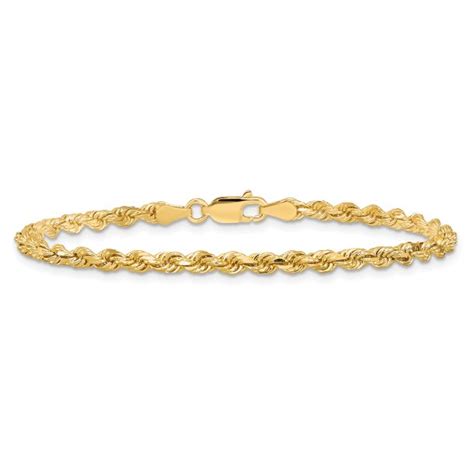 Diamond Cut Rope 10k Yellow Gold Chain Anklet 325mm Reeds Jewelers