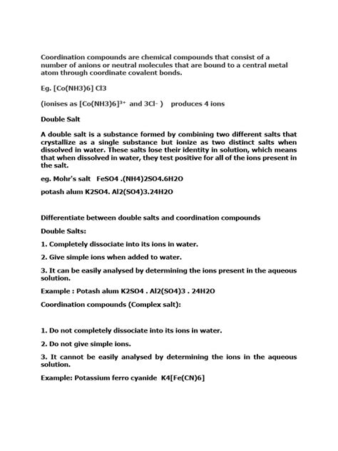 Coordination Compounds 3 Pdf Ligand Coordination Complex