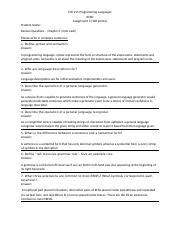 Cse Assignment Docx Cse Programming Languages Rcbc