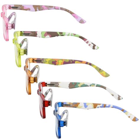 Reading Glasses Unique Camouflage Temples Readers 5 Pack Women