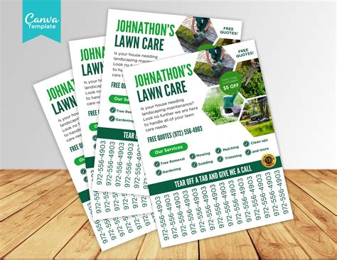 Landscaping Flyer Tear Off A Tab Template Lawn Care Tear Off A Tab