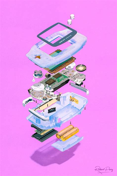 Gameboy Advance Exploded Gameboy Nintendo Game Boy Advance Retro