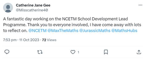 Ncetm School Development Lead Programme North West One Maths Hub