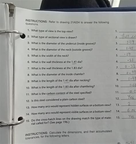 Solved INSTRUCTIONS Refer To Drawing 21A034 To Answer The Chegg