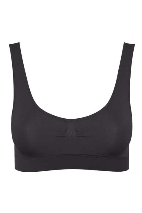 Black Seamless Padded Non Wired Bralette Yours Clothing