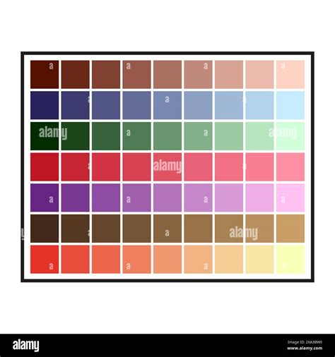Color Palette Grid Assorted Shades Rectangular Swatches Design Tool