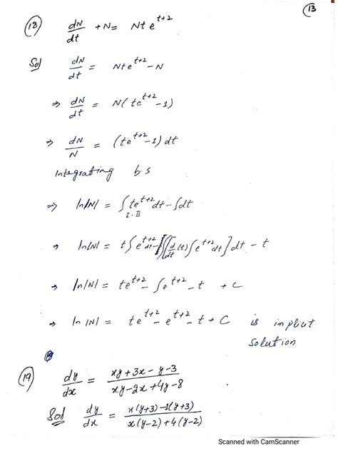 Diff Eqn Ex No 3 4 Pdf