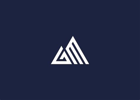 Letra Gm Con Icono Del Logotipo De La Montaña Diseño De La Plantilla De