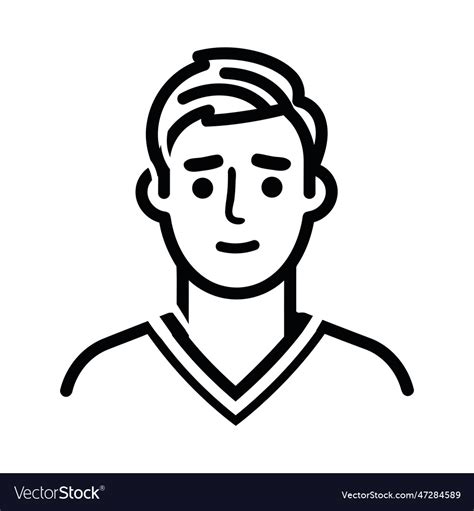 Smiling Man Avatar Linear Style Royalty Free Vector Image
