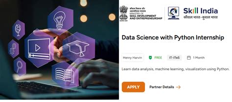 Free 1month Govt Internship Data Science With Python By Ministry Of Skill Development